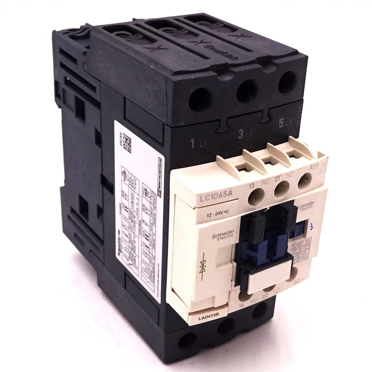 Contactor LC1D65ABD Schneider 24VDC 30kW *Fitted* - Axxa - Motor Control & Automation